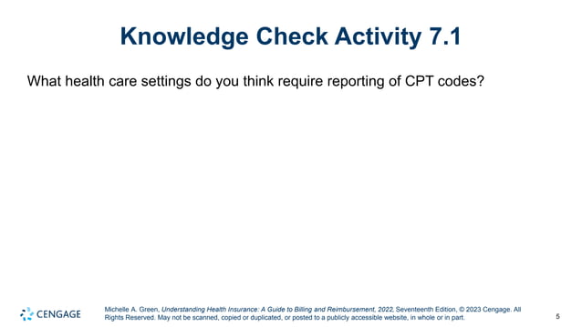 Understanding Health Insurance (CPT coding) chapter 7 | PPTX
