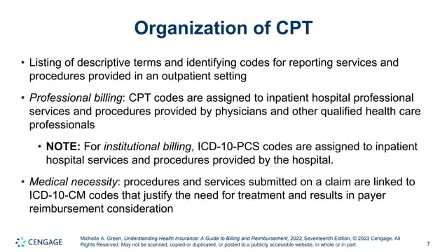 Understanding Health Insurance (CPT coding) chapter 7 | PPTX