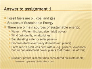 sustainable energy | PPT | Power and Energy Industry | Industries