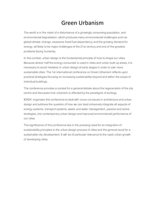 Green urbanism | DOCX