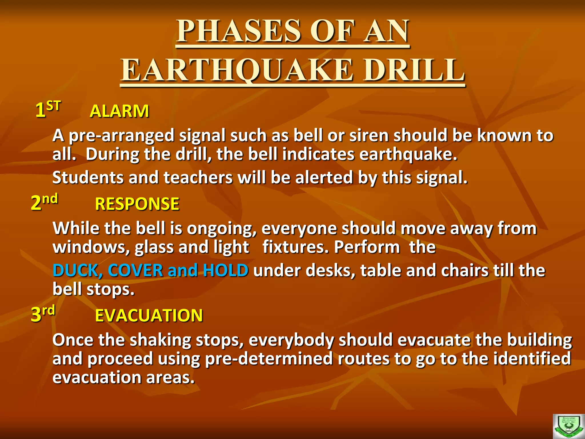 GMSI Earthquake drill | PPTX
