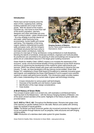 Green Walls Technology: Benefits and Design | PDF