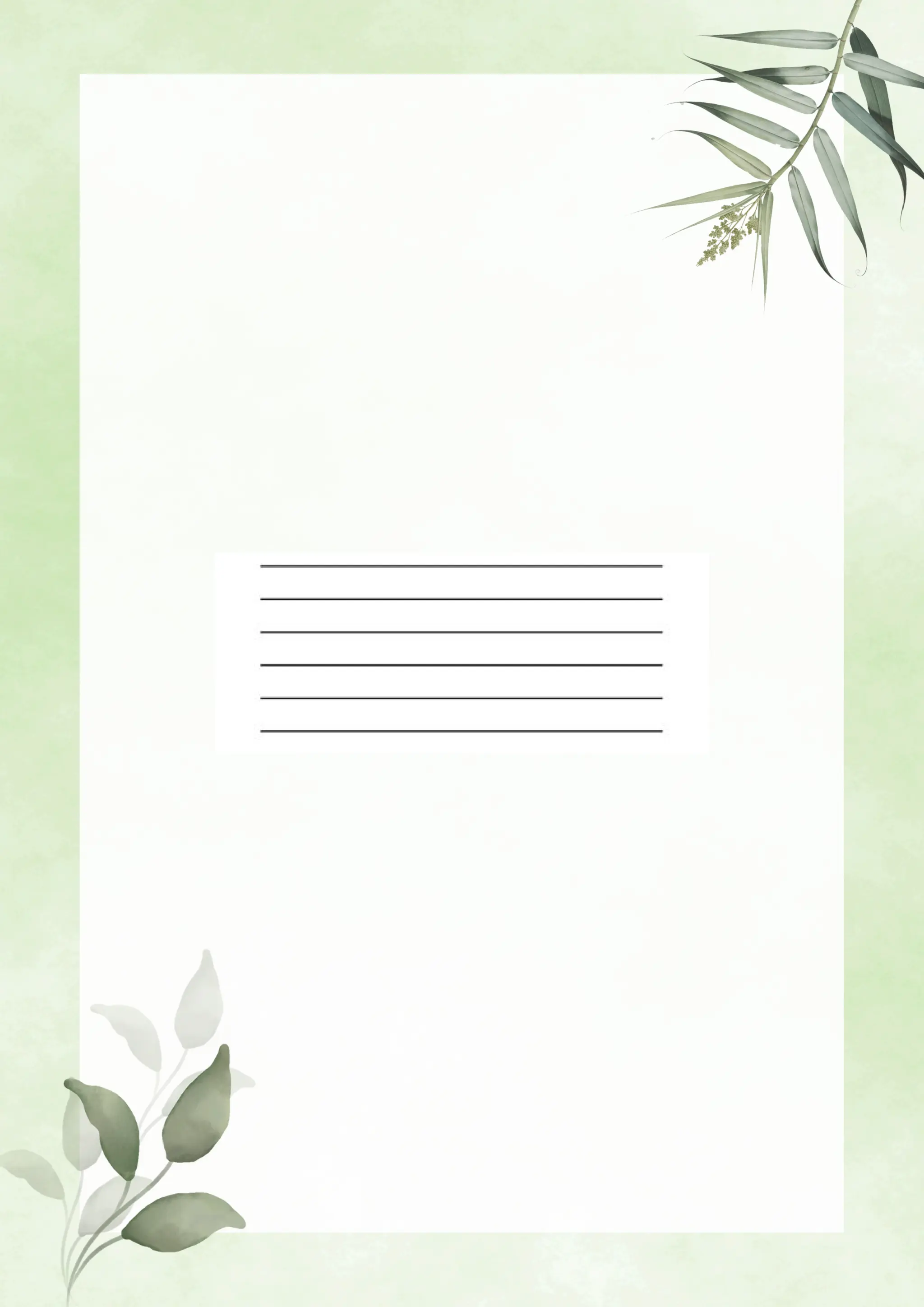 Green Watercolor Leaves Stationery Paper Page Border.pdf