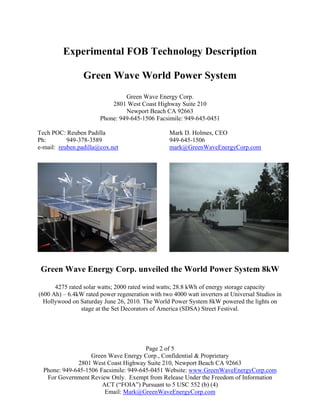 Green Wave Mobile Power System Rfp Response | PDF