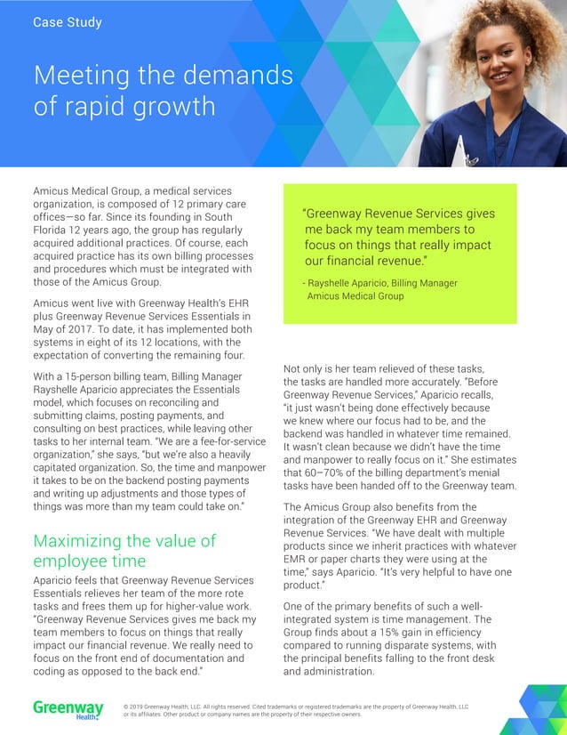 Greenway Health Amicus Case Study | PDF