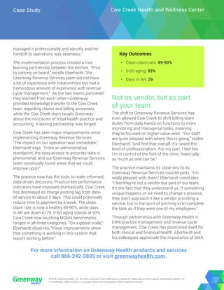 Greenway Health Cow Creek Case Study | PDF