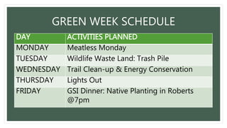 Green week ppt | PPT