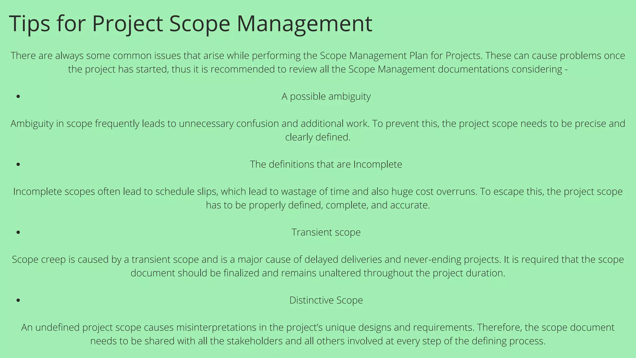 PROJECT SCOPE MANAGEMENT GUIDE 2021 | PDF