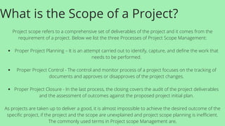PROJECT SCOPE MANAGEMENT GUIDE 2021 | PPT