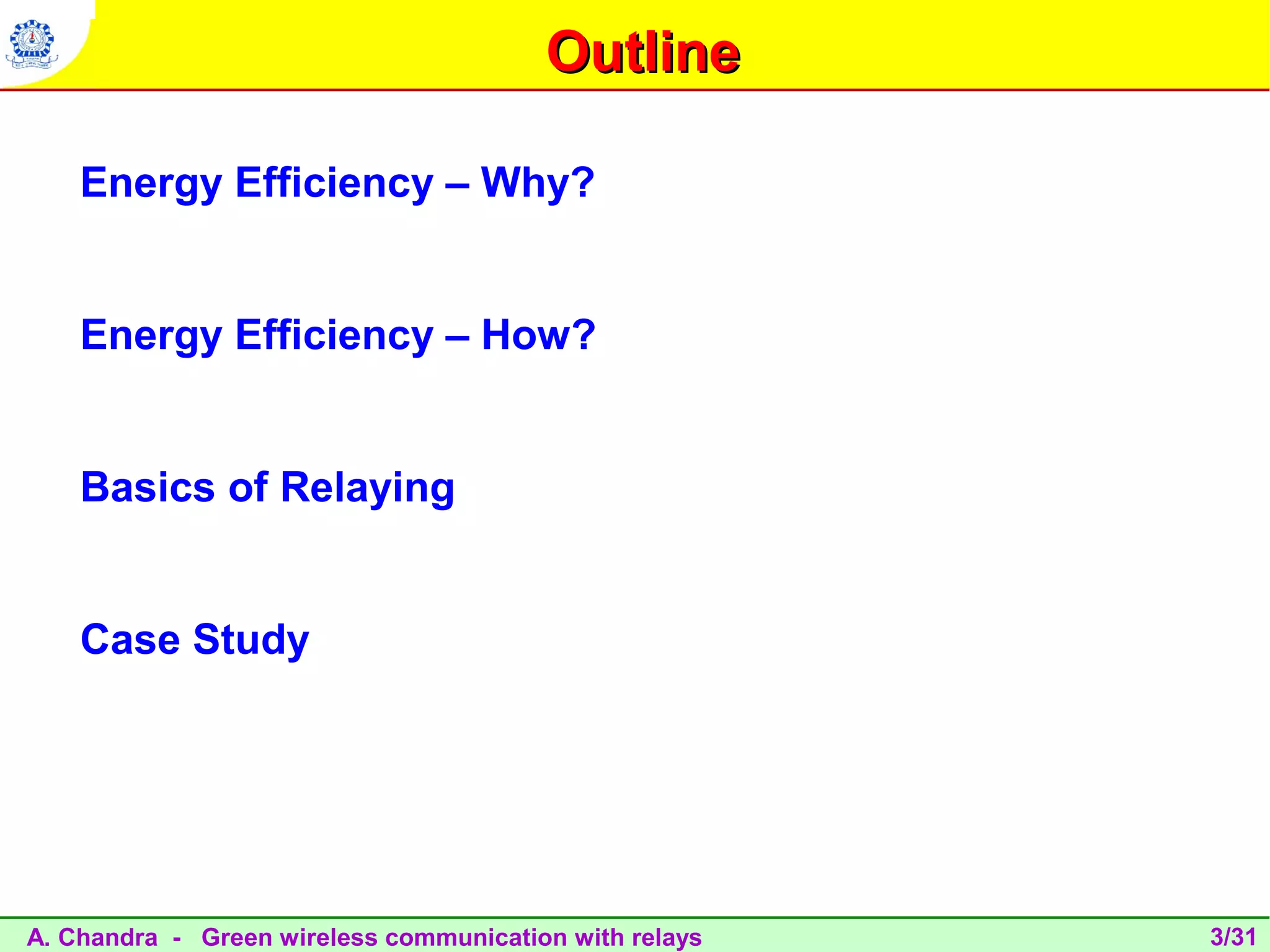 Green wireless communication with relays | PPT