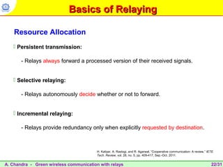 Green wireless communication with relays | PPT