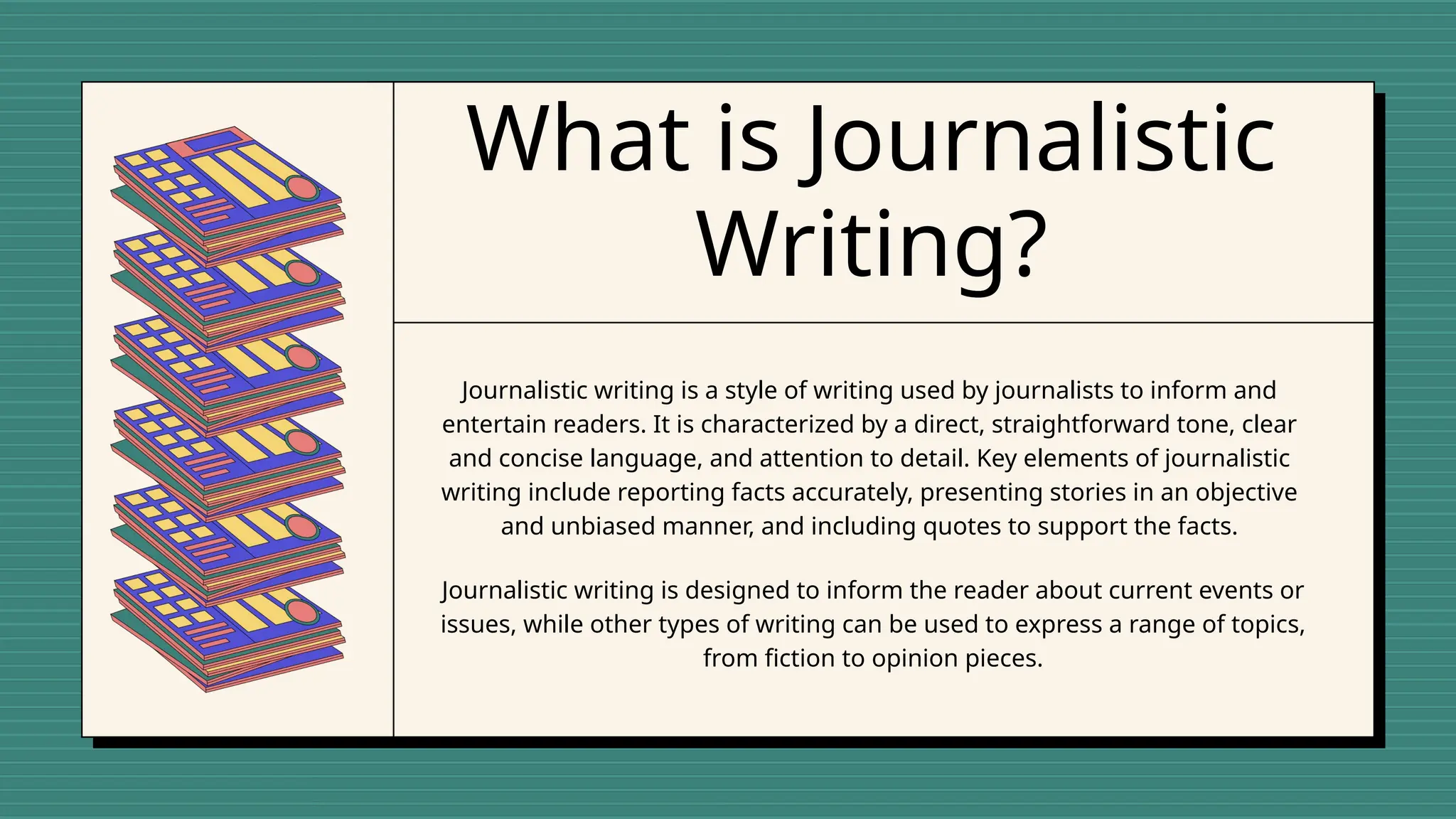Journalistic Writing in the Elementary and High School Level for School ...