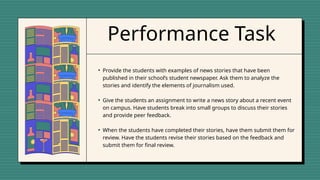 Journalistic Writing in the Elementary and High School Level for School ...