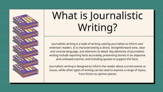 Journalistic Writing in the Elementary and High School Level for School ...