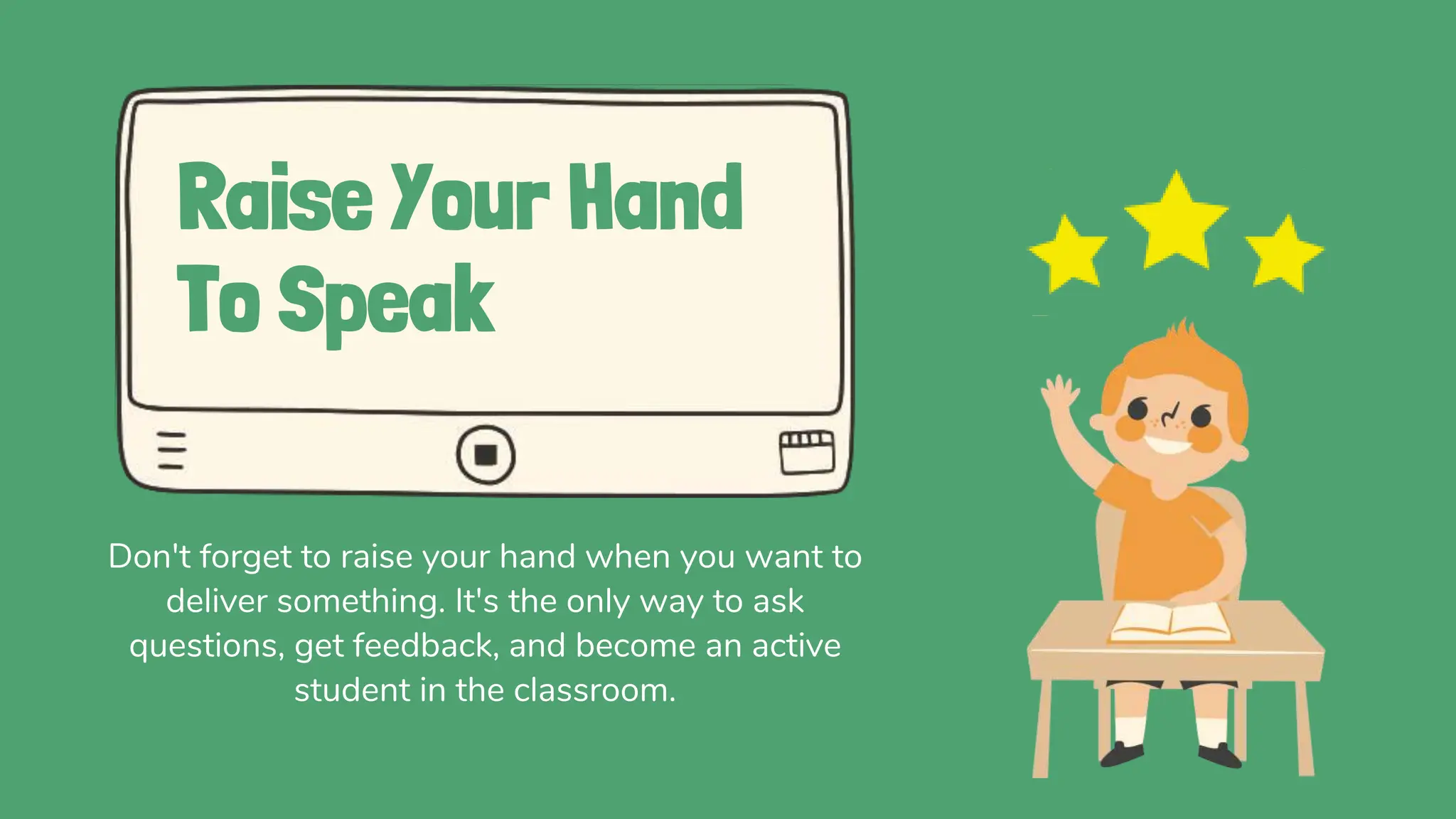 Green Yellow Playful Illustration Classroom Rules Education ...