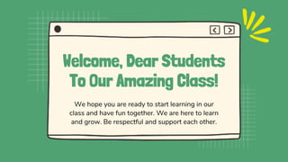 Green Yellow Playful Illustration Classroom Rules Education ...