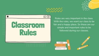 Green Yellow Playful Illustration Classroom Rules Education ...