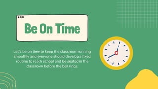 Green Yellow Playful Illustration Classroom Rules Education ...