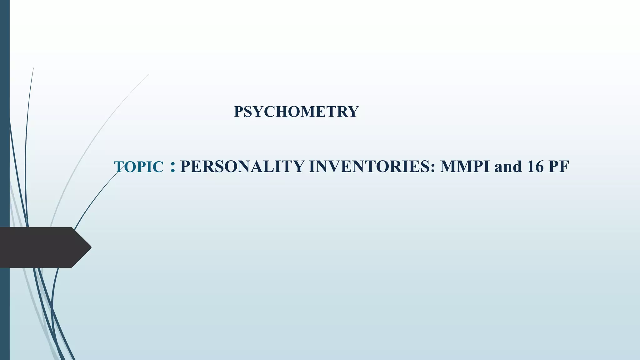 PERSONALITY INVENTORIES | PPTX