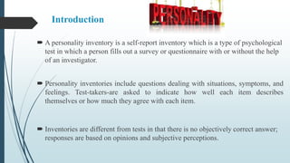 PERSONALITY INVENTORIES | PPTX