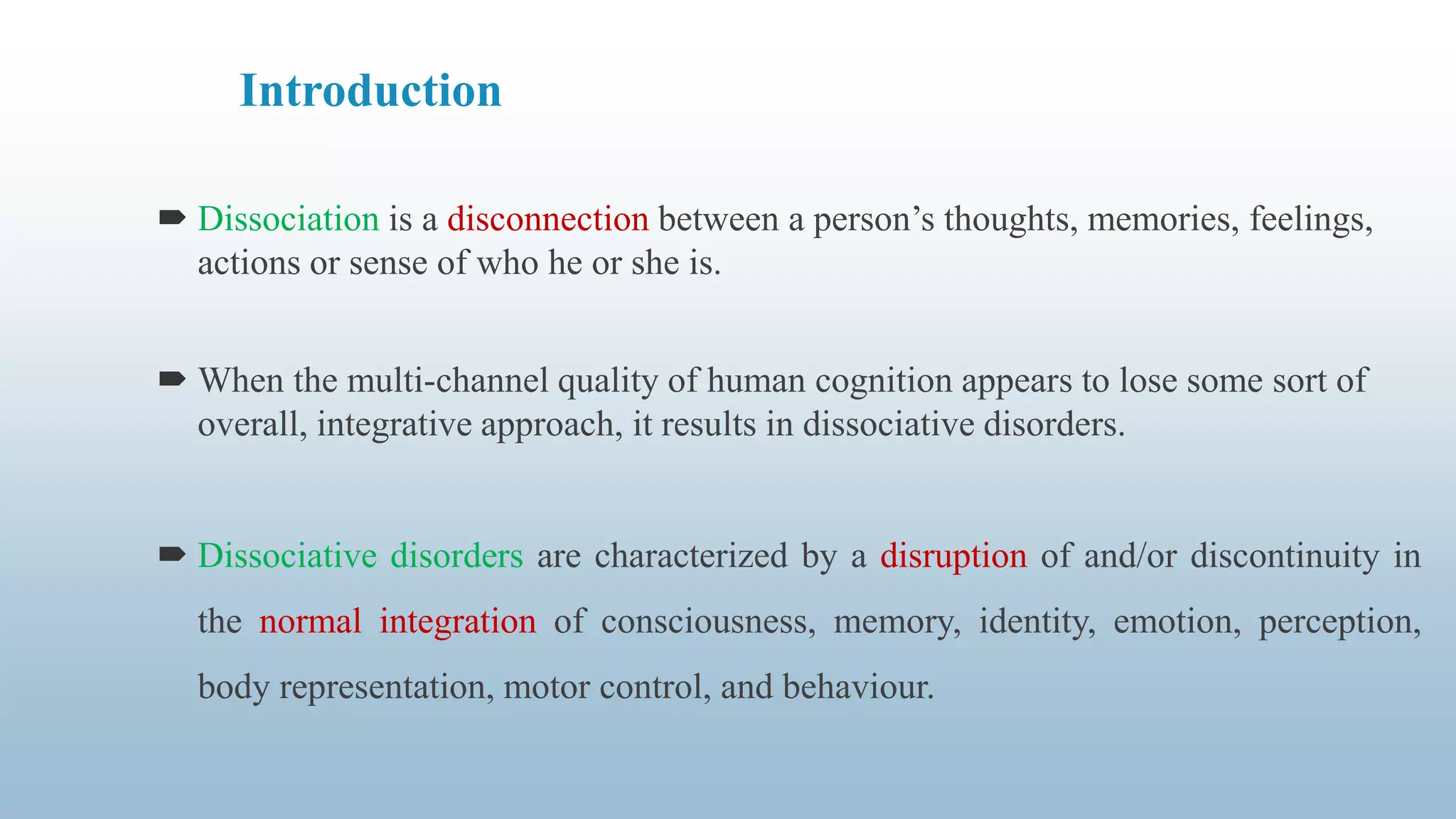 DISSOCIATIVE DISORDERS | PPTX