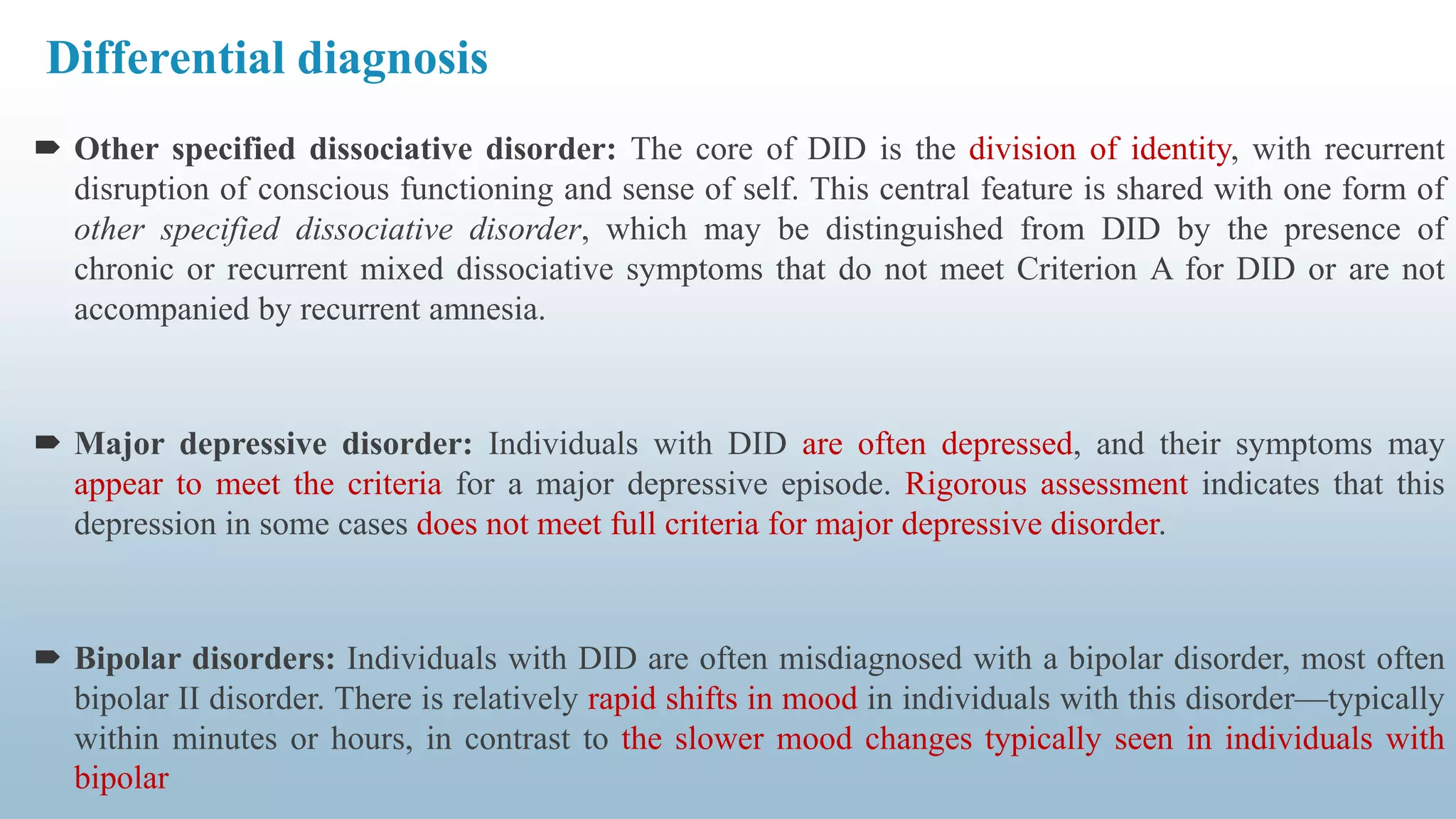 DISSOCIATIVE DISORDERS | PPTX