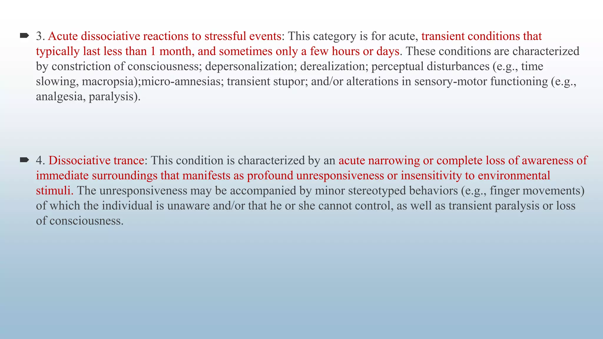 DISSOCIATIVE DISORDERS | PPTX