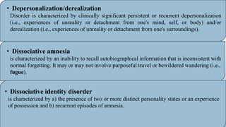 DISSOCIATIVE DISORDERS | PPTX