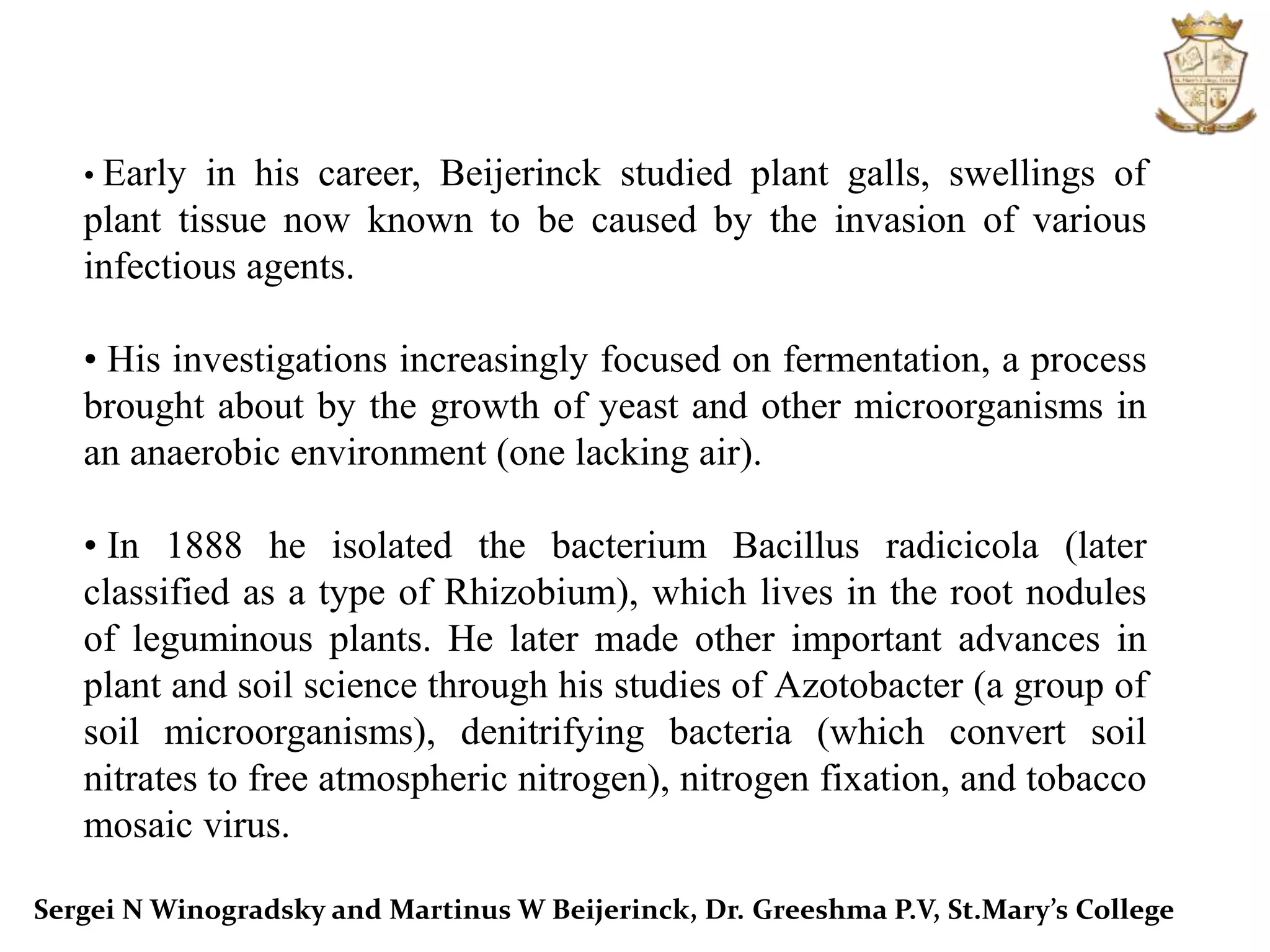 Microbiology:Sergei Nikolaievich Winogradsky And Martinus Willem ...