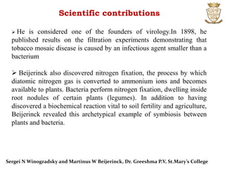 Microbiology:Sergei Nikolaievich Winogradsky And Martinus Willem ...