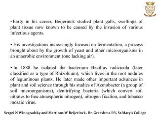 Microbiology:Sergei Nikolaievich Winogradsky And Martinus Willem ...