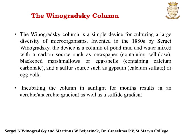 Microbiology:Sergei Nikolaievich Winogradsky And Martinus Willem ...