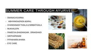 greeshma rithucharya- regimen of summer season | PPTX