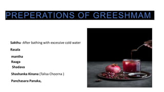 greeshma rithucharya- regimen of summer season | PPTX