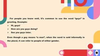 GREETING AND INTRODUCTION IN ENGLISH MATERIAL | PPTX