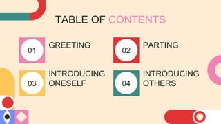 GREETING AND INTRODUCTION IN ENGLISH MATERIAL | PPTX