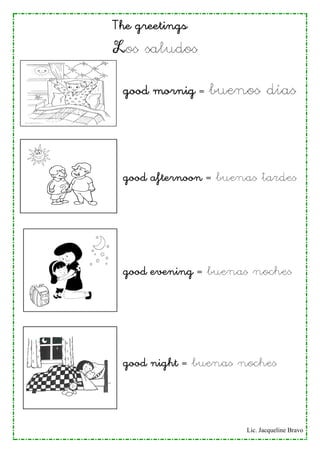 ficha de saludos en inglés - Primaria | PDF