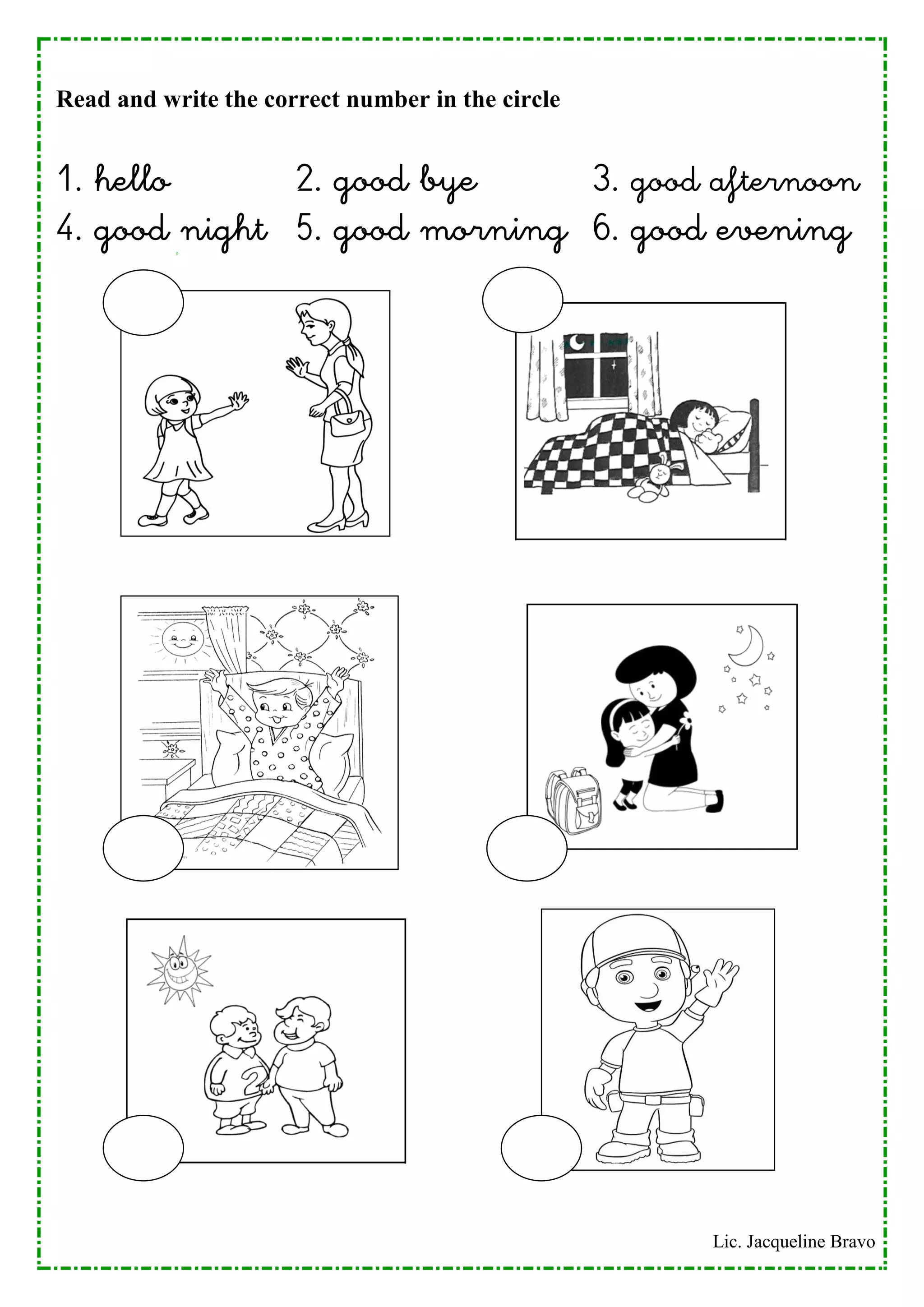 Fichas de saludos en inglés - Primaria | PDF