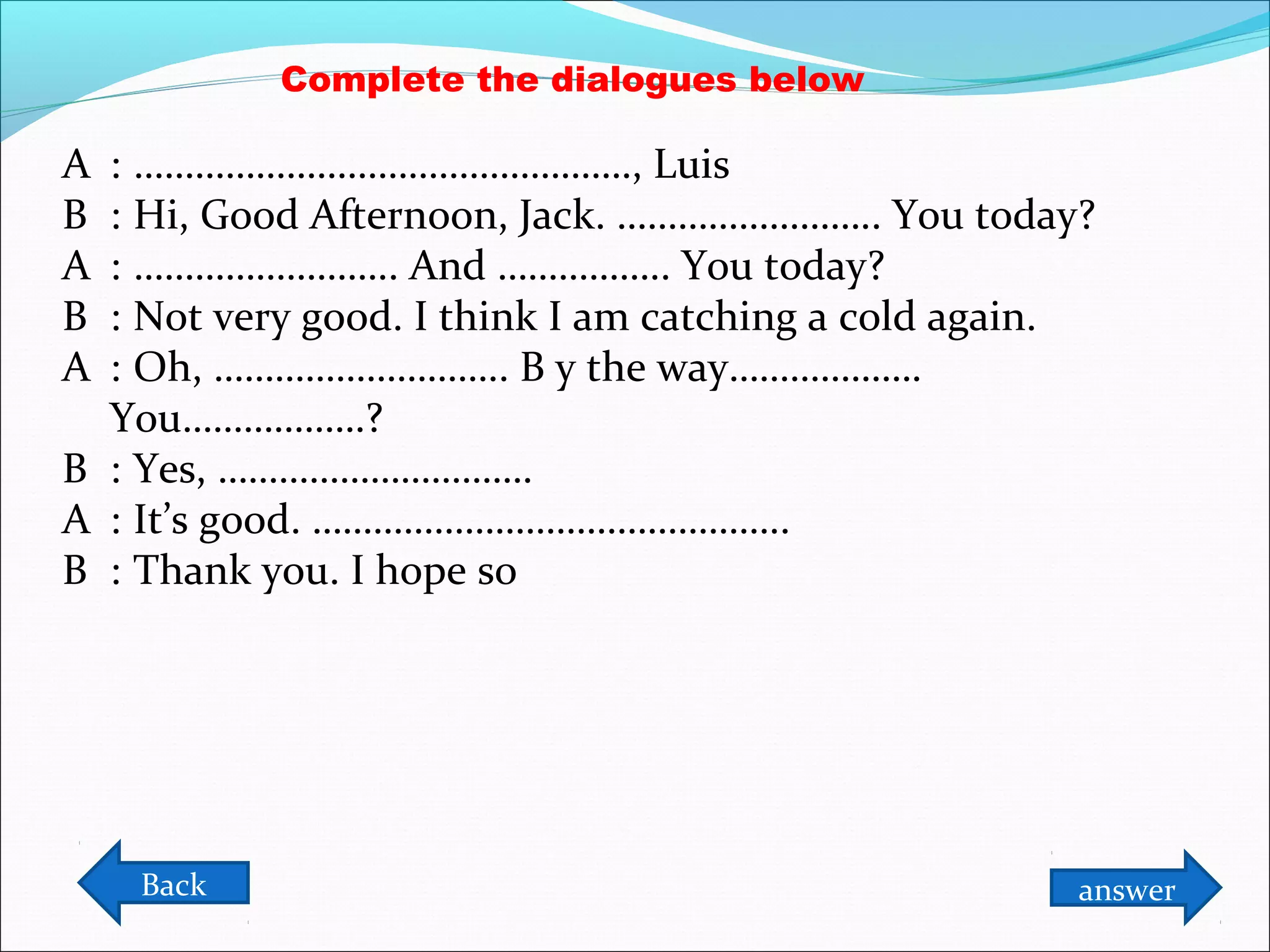 Greeting and Responses | PPT