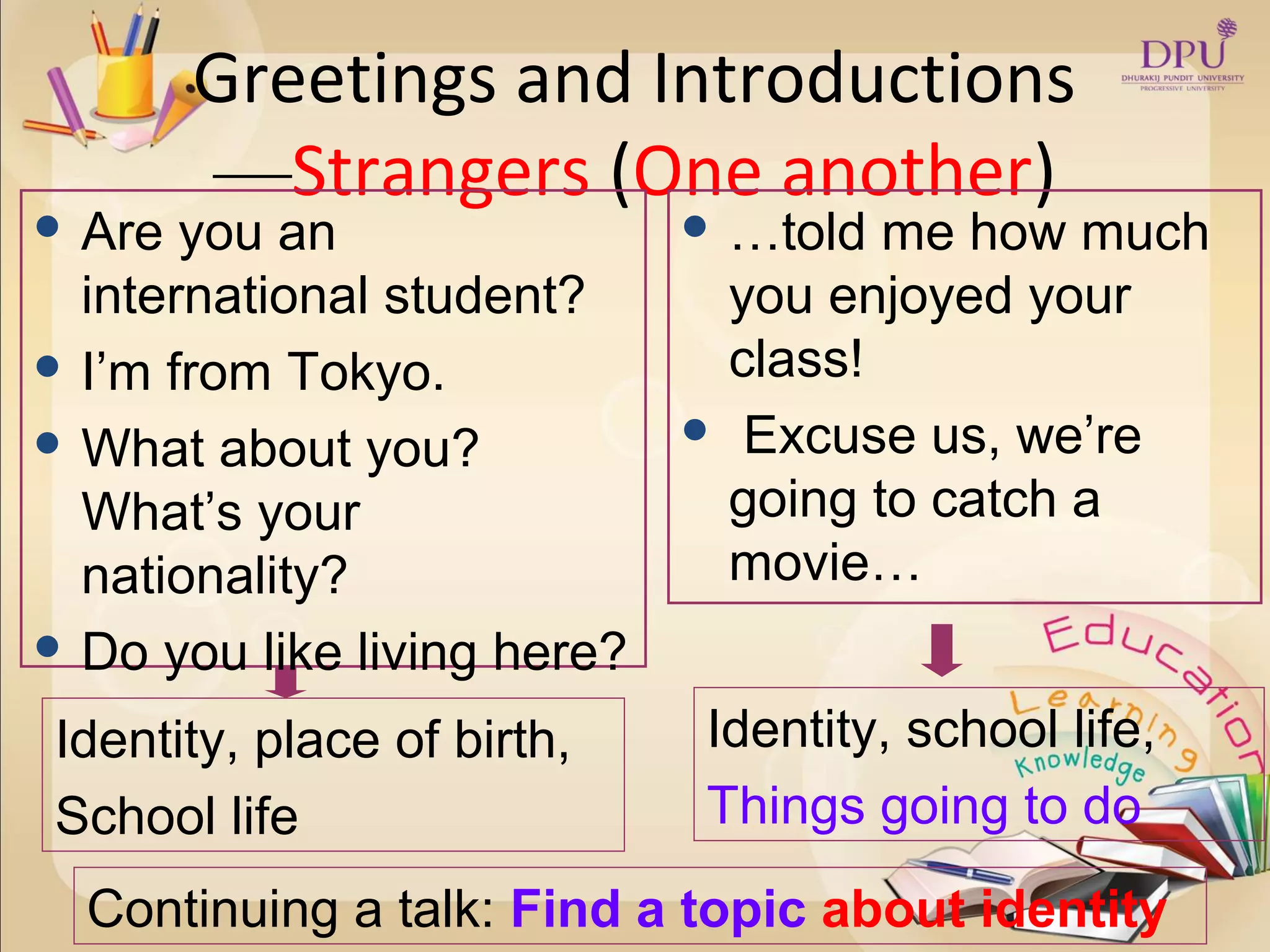Greeting and introduction | PPT