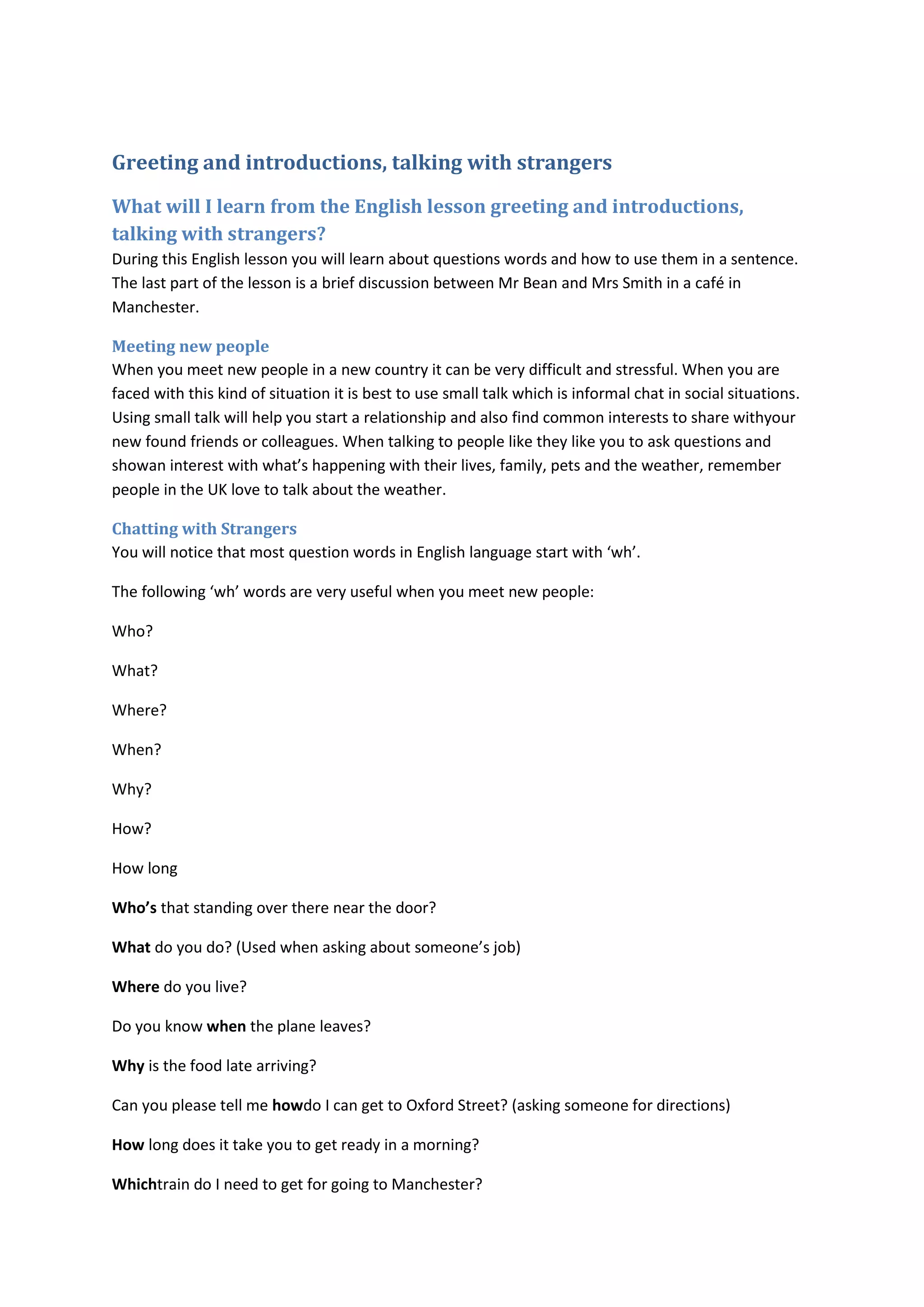 Greeting and introductions | DOCX