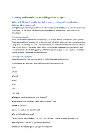 Greeting and introductions | DOCX