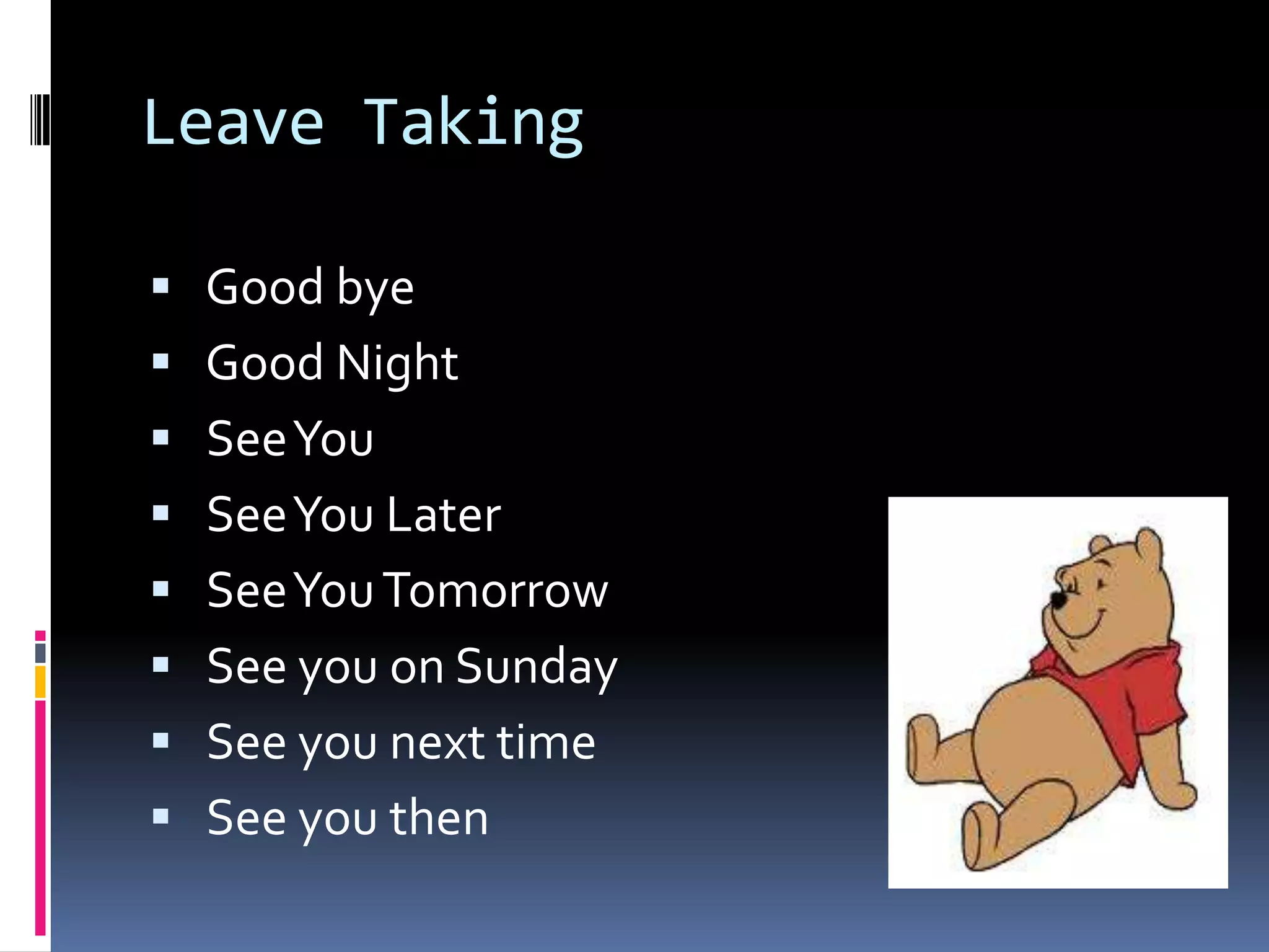 Greeting and leave taking | PPTX