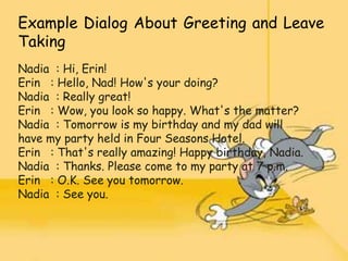 Greeting and Leave Taking | PPTX