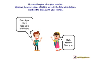 Greeting and Leave Taking (for 7th grade) .pptx