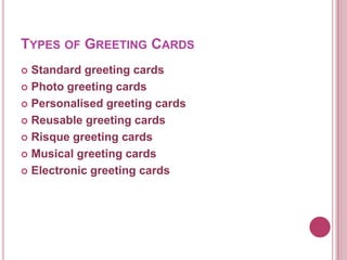 Types Of Greeting Cards List