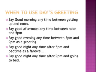 Greeting in english | PPT