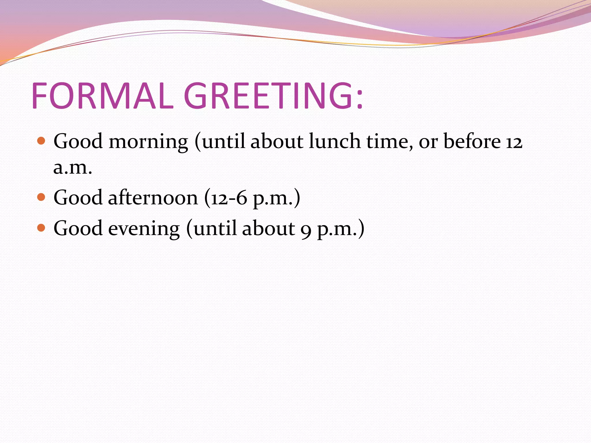 Greeting & leave taking1 | PPT