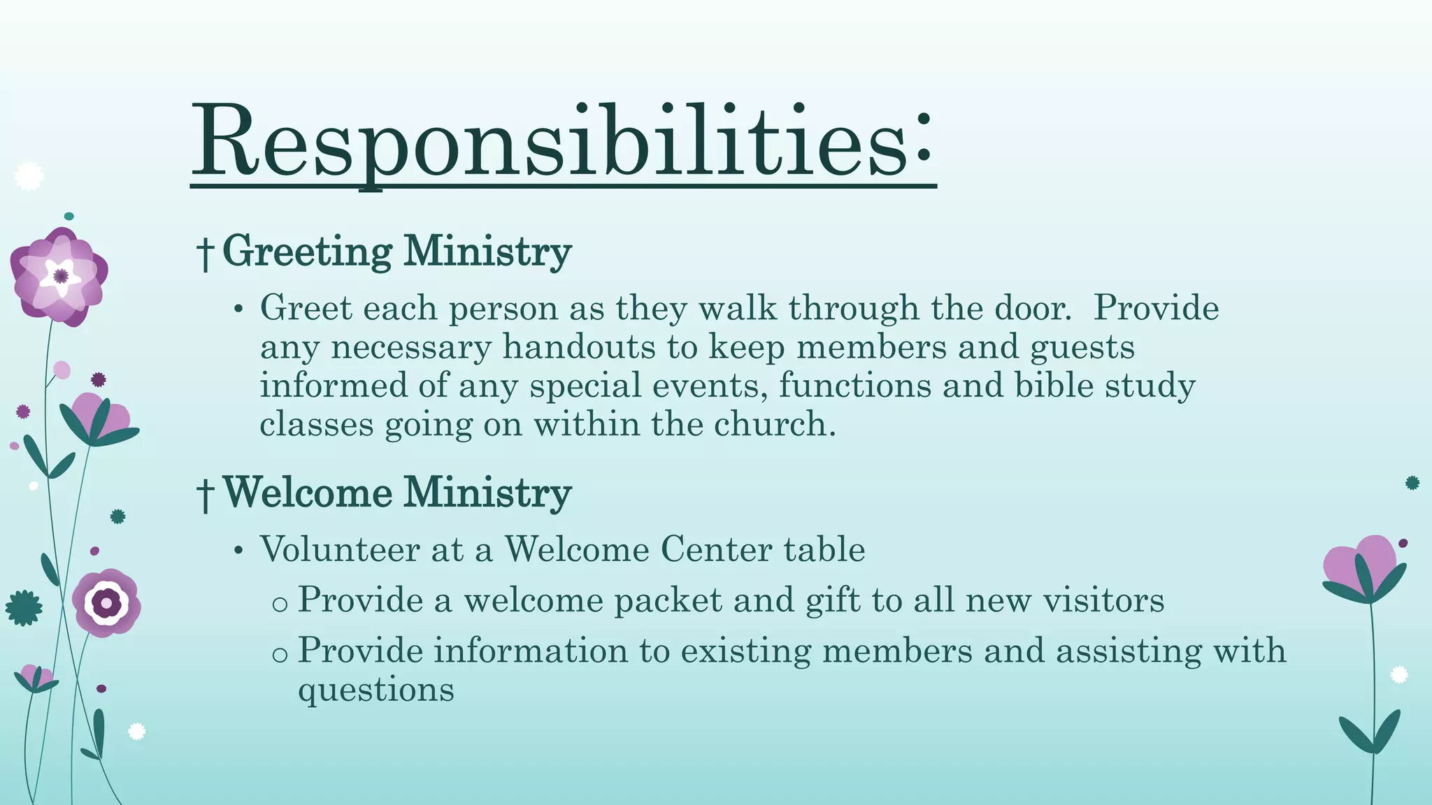 Greeting ministry presentation | PPTX