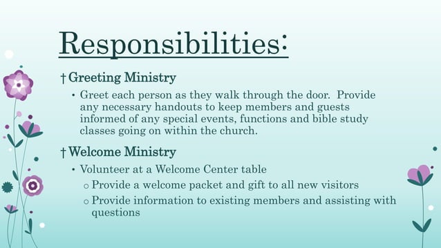 Greeting ministry presentation | PPT